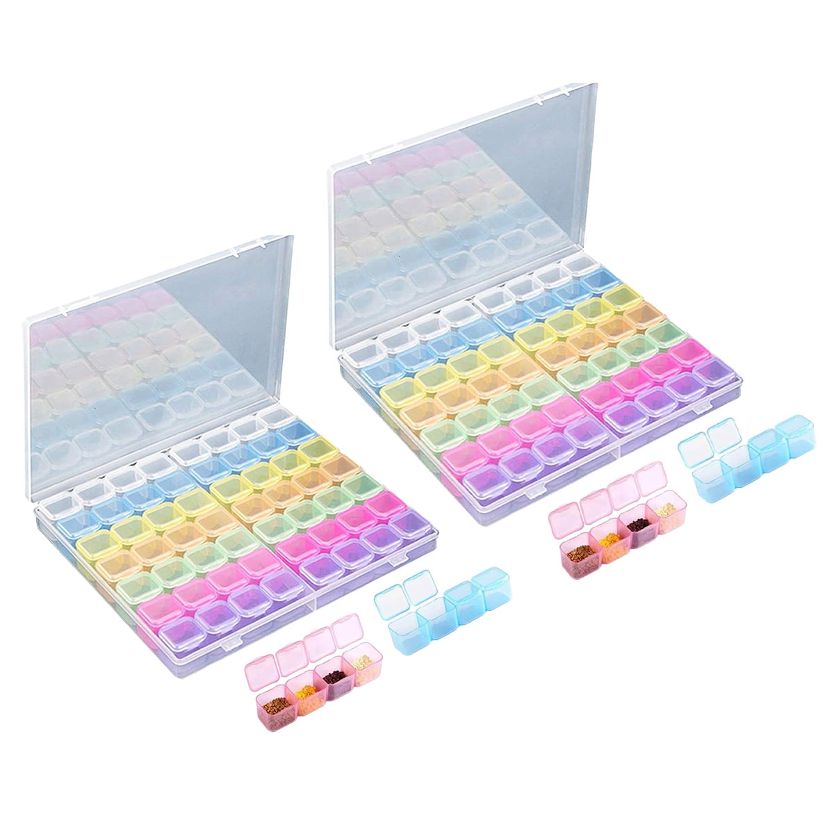 2Pcs Diamond Beads Painting Storage Containers, 56 Gird Plastic Bead ...