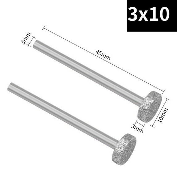 2Pcs Diamond Grinding Head Burrs Abrasive Polishing Jade Stone Carving ...