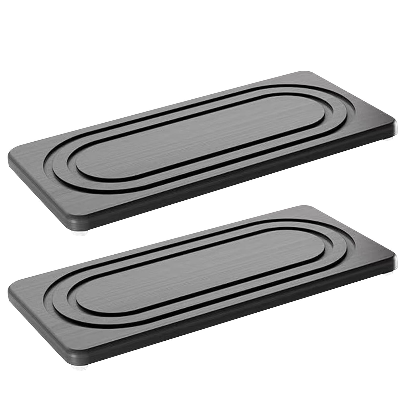 2Pcs Diatomaceous Earth Absorbent Floor Mat, Carved Inner Frame with ...