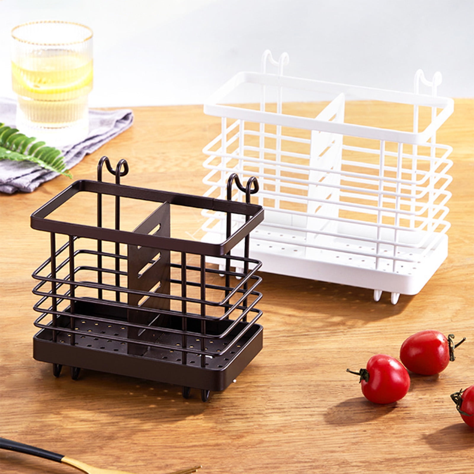 2Pcs Dish Rack, Kadlawus Large Size Iron Wall Mounted Utensil Rack ...