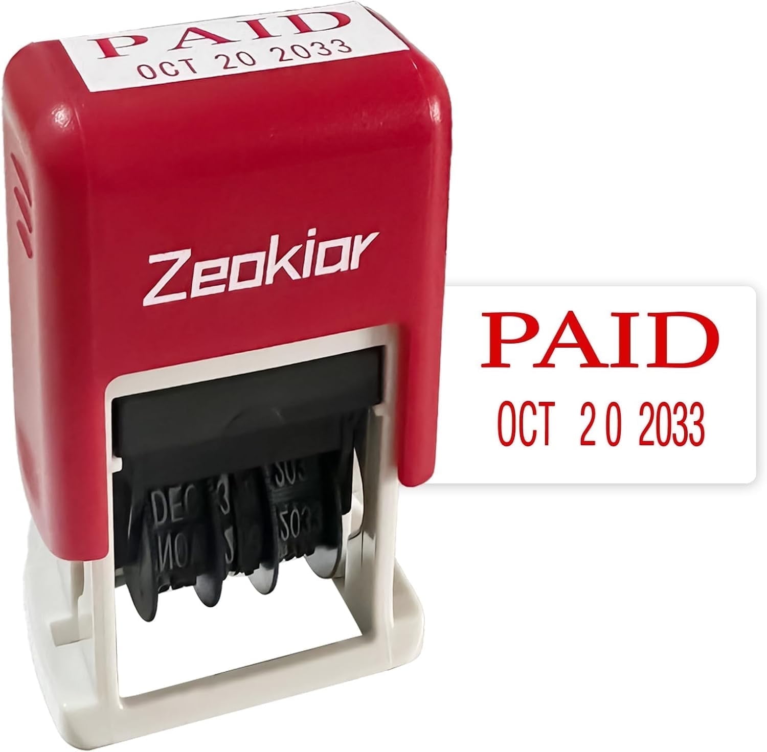 Office Date Stamp, Self Inking Rubber Paid Stamp (0.78'' x 0.35''), 13 ...