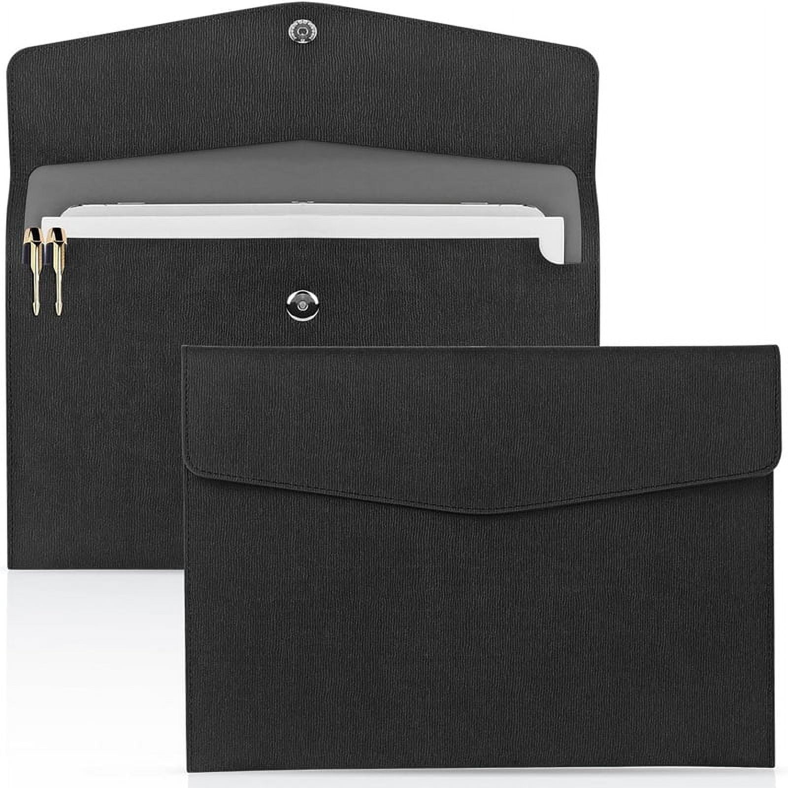 2Pcs Document File Folder, Waterproof Thin PU Leather A4 Envelope ...