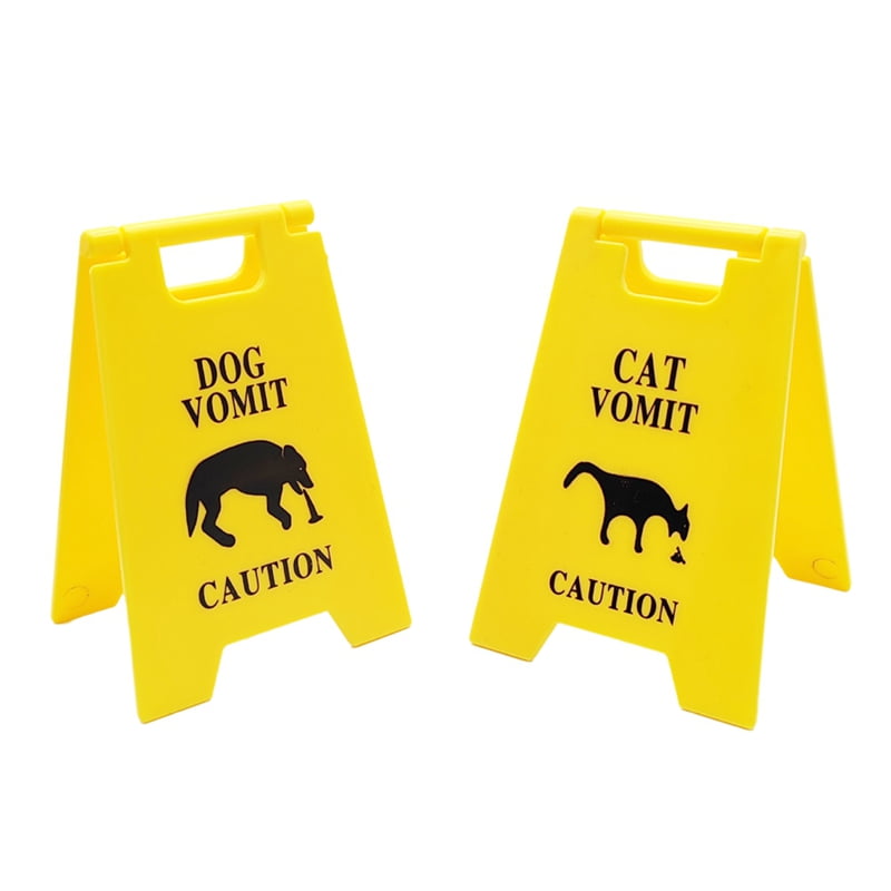2Pcs Dog Cat Vomit Caution Sign Plastic Outdoor Garden Yard Lawn Pet ...