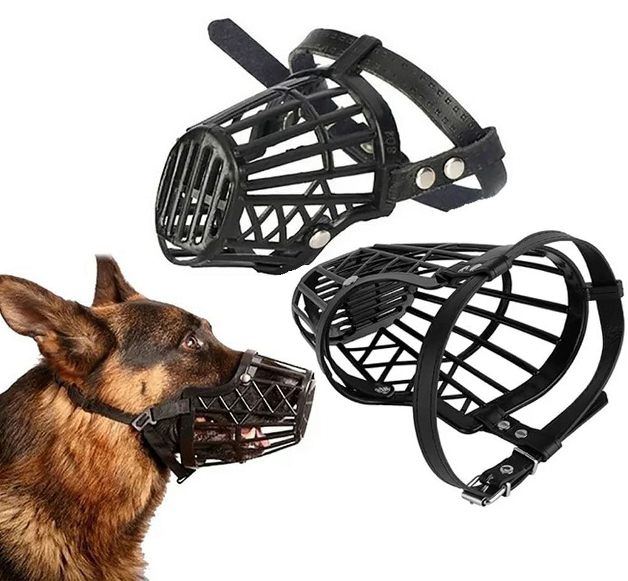 2Pcs Dog Muzzle, Breathable Basket Muzzles for Small, Medium, Large Dogs, Stop Biting, Barking ...
