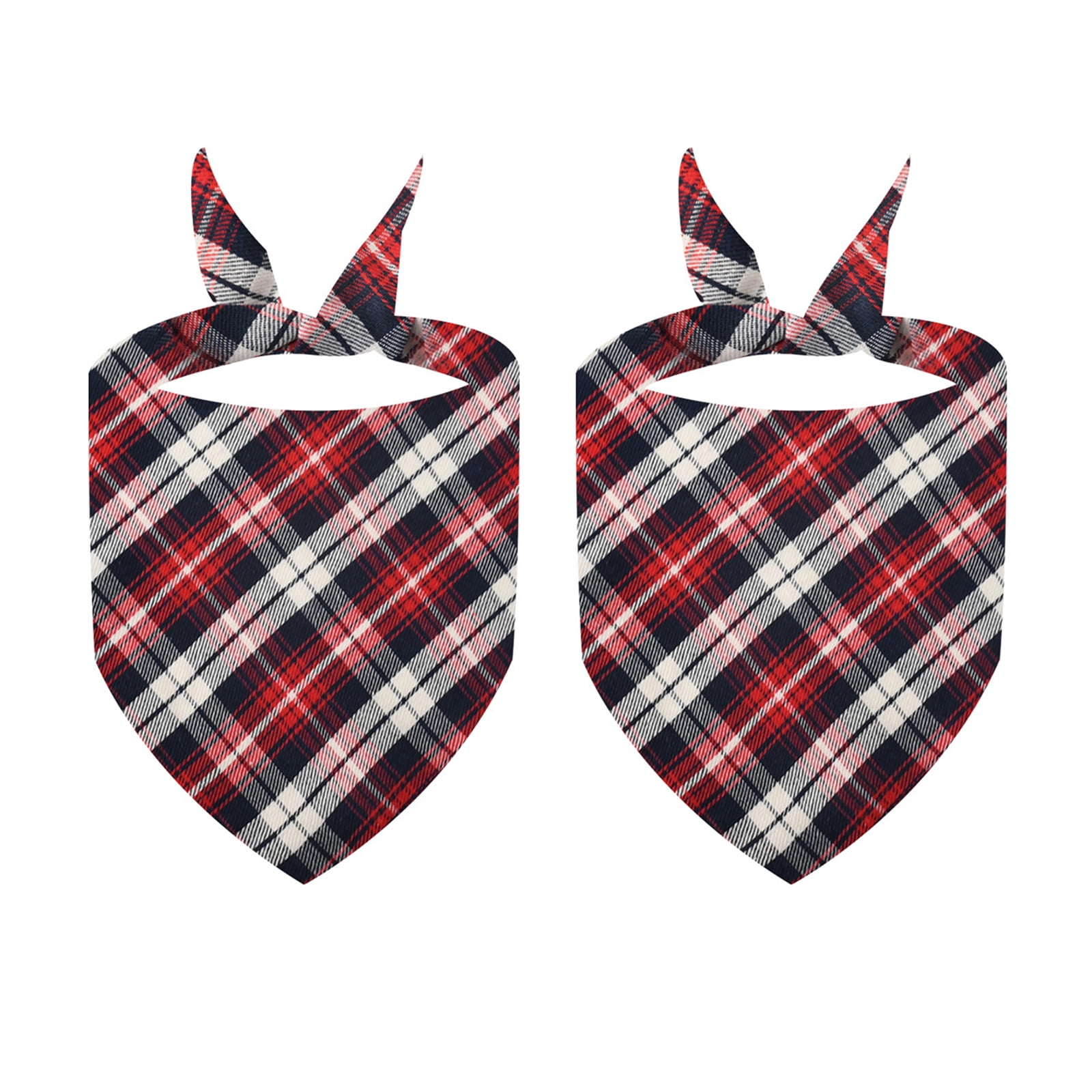2Pcs Dog Plaids Bandanas Christmas Pet Party Scarf Bandana Collar Scarf ...