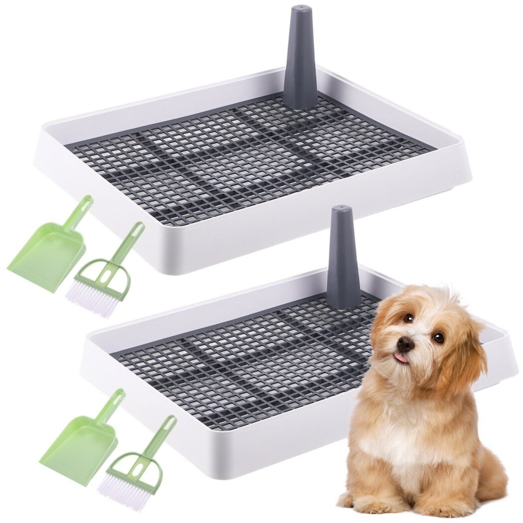 2Pcs Dog Potty Trays, Pet Training Toilets with Removable Grilles ...