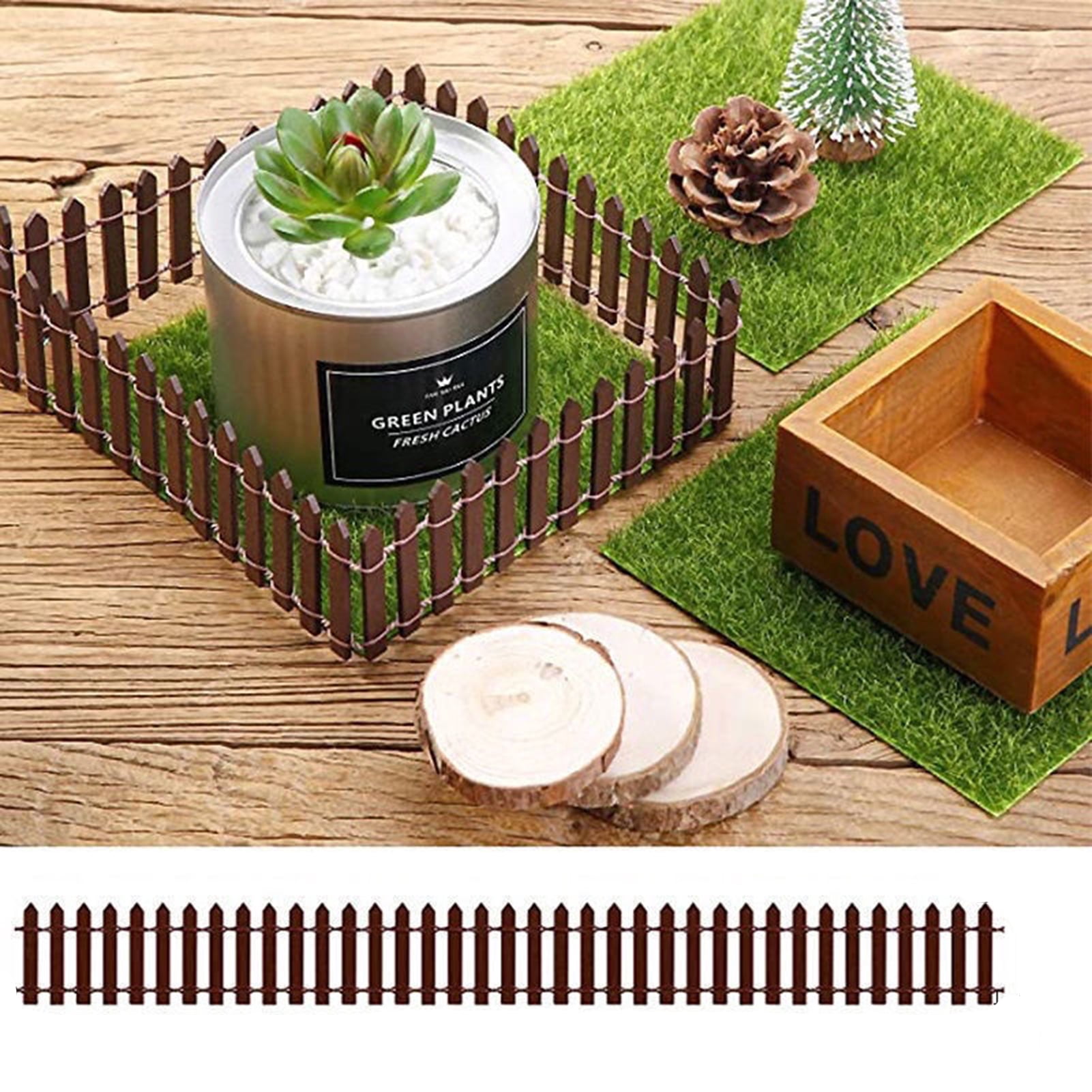 2Pcs Dollhouse Fence Three-dimensional Miniature Fairy Garden Fence for ...
