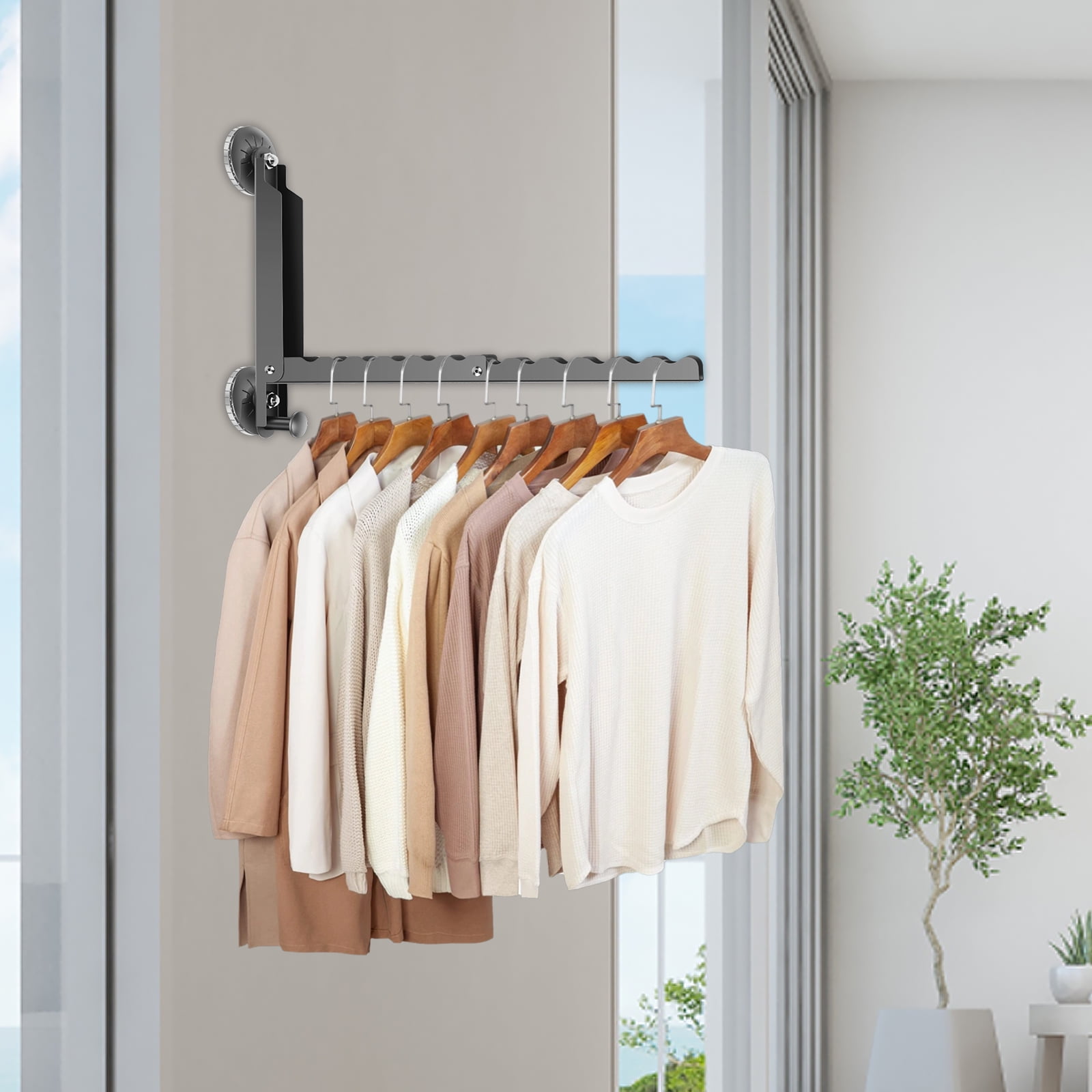 2Pcs Over The Door Drying Rack Carbon Steel Door Organizer Rack Drill ...