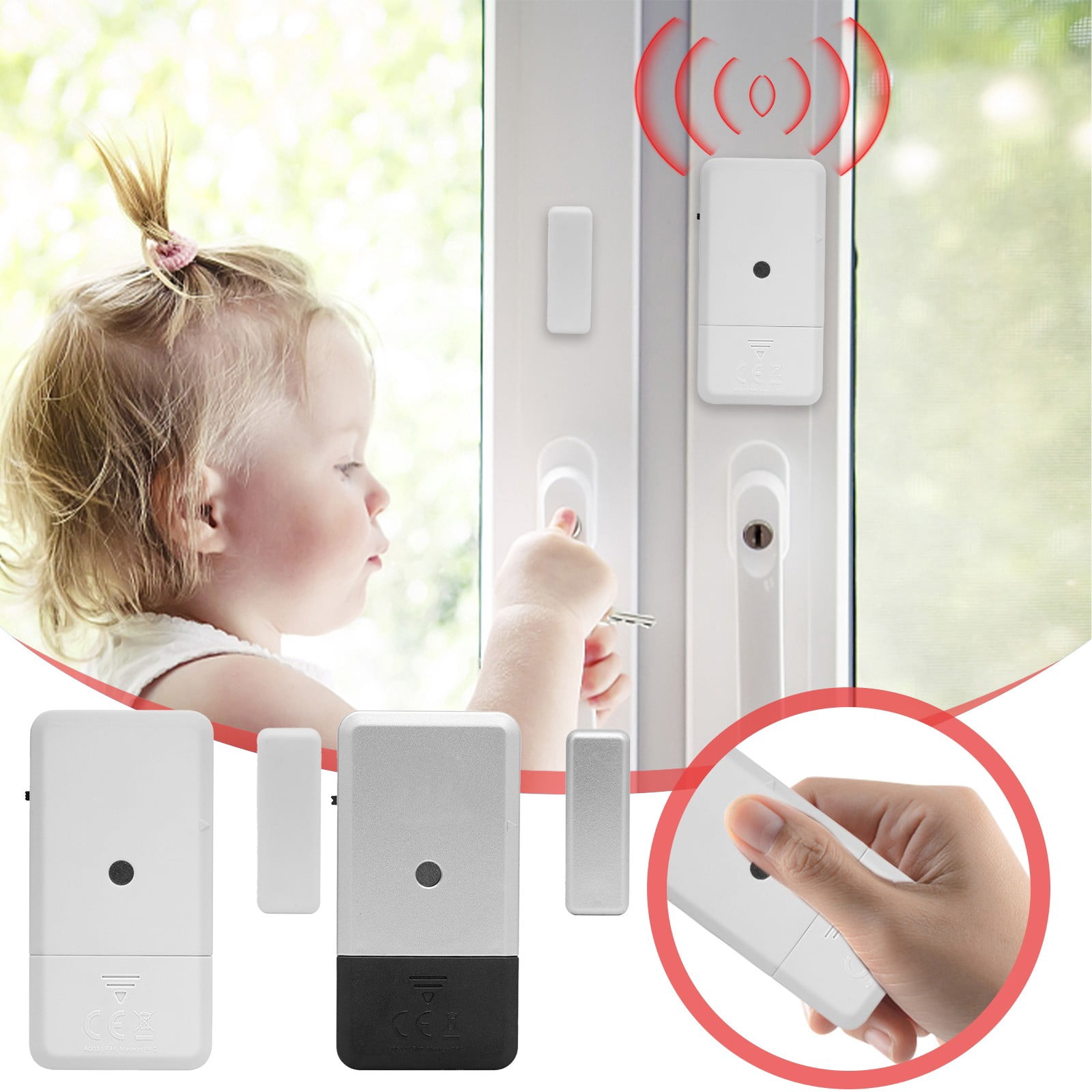 2Pcs Door Window Alarm, Kadlawus Magnetic Door Window Alarm for Home ...