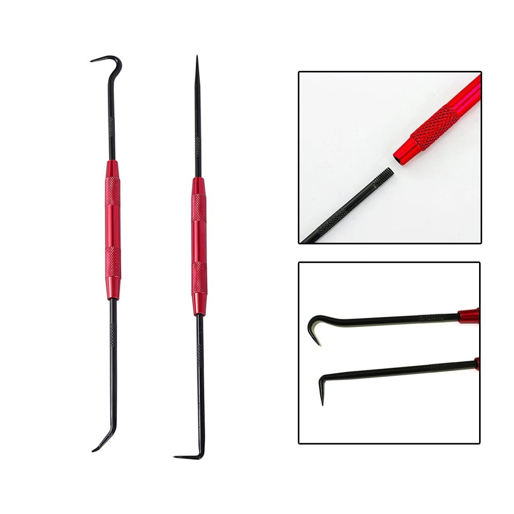 2Pcs Double Headed Auto Oil Sealer Hand O-Ring Hook and Pick Seal Ring Gasket Screwdriver Puller ...