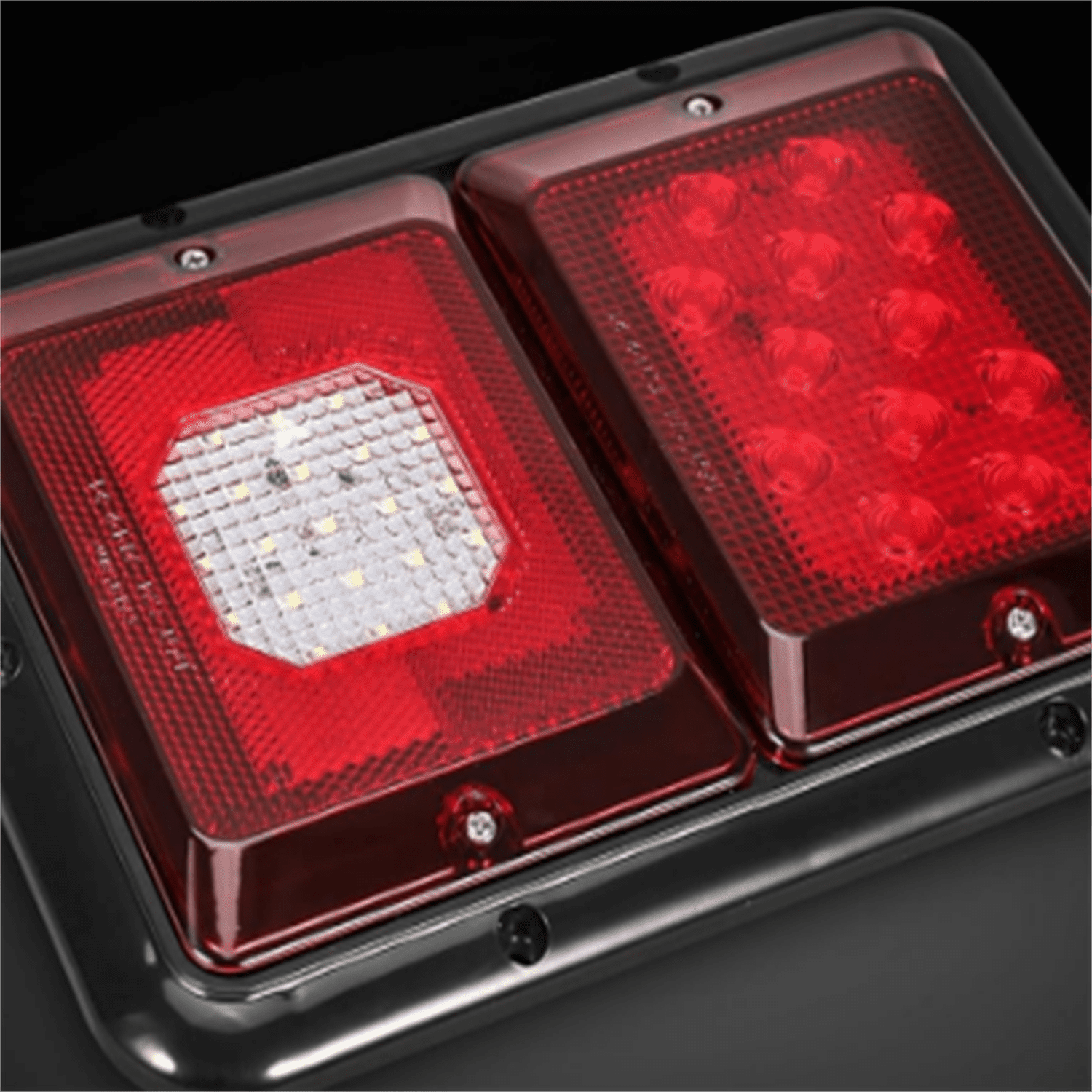 2Pcs Double Led Trailer Tail Lights with Horizontal Mount Dual Stop ...