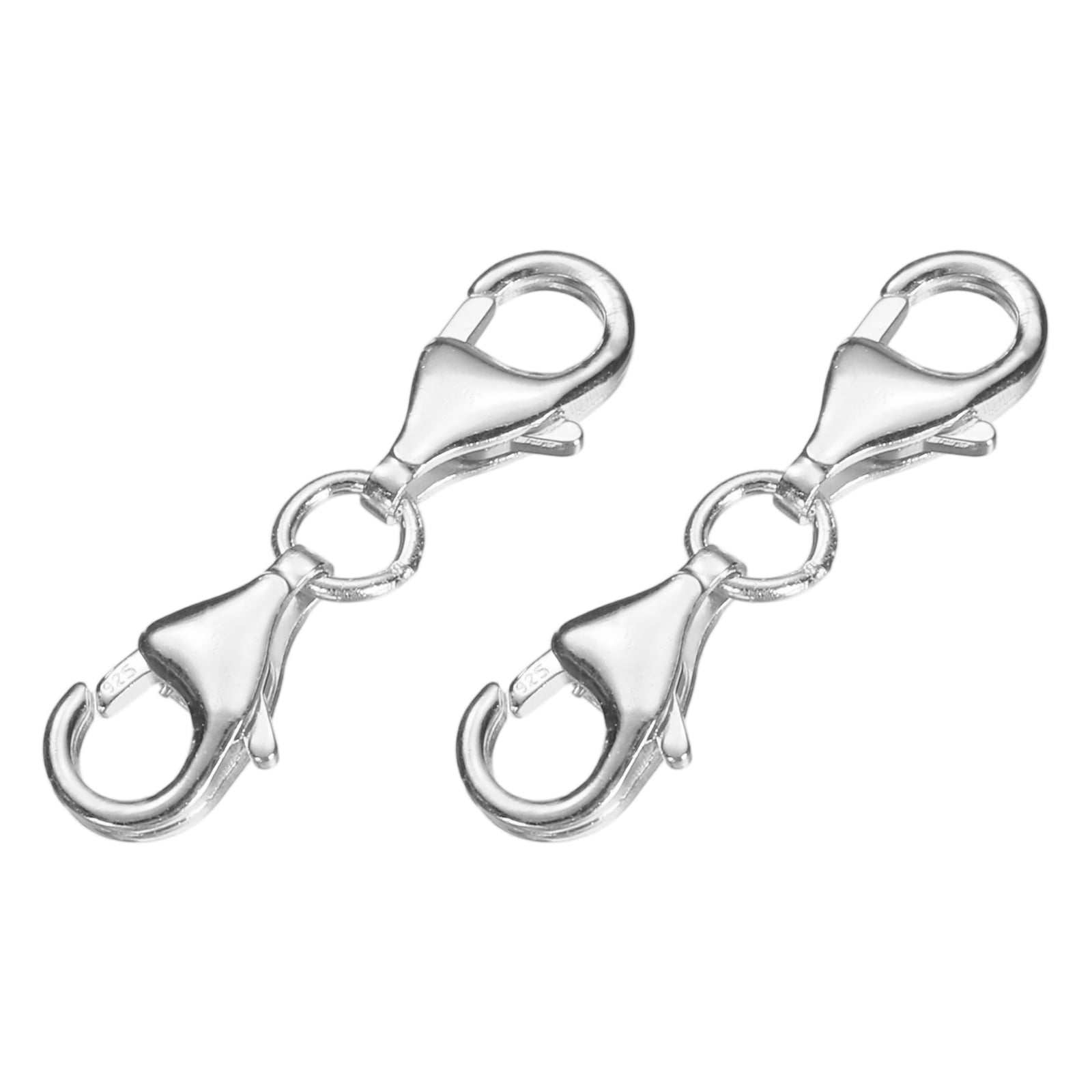 2Pcs Double Lobster Claw Clasps Bracelet Extender (20mm, Plating Silver ...