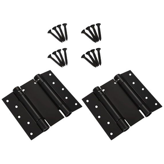 2Pcs Double Opening Spring Door Hinges Heavy Duty Steel Auto Close ...