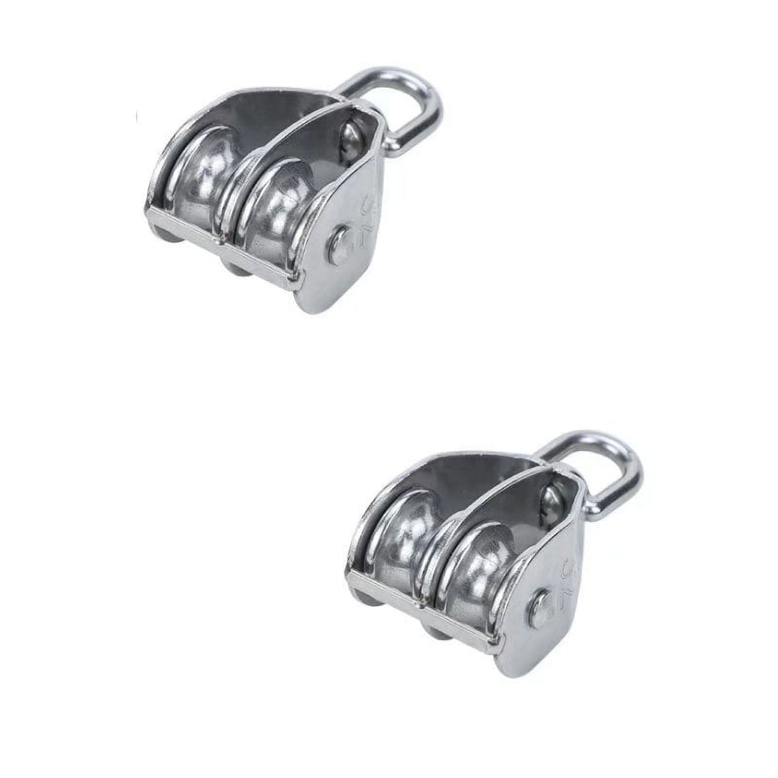 2Pcs Double Pulley Block M20 Fixed Pulley Stainless Steel Double Wheel ...