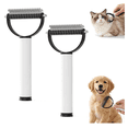 2Pcs Double Sided Pet Dematting Brush, Stainless Steel Undercoat Rake ...