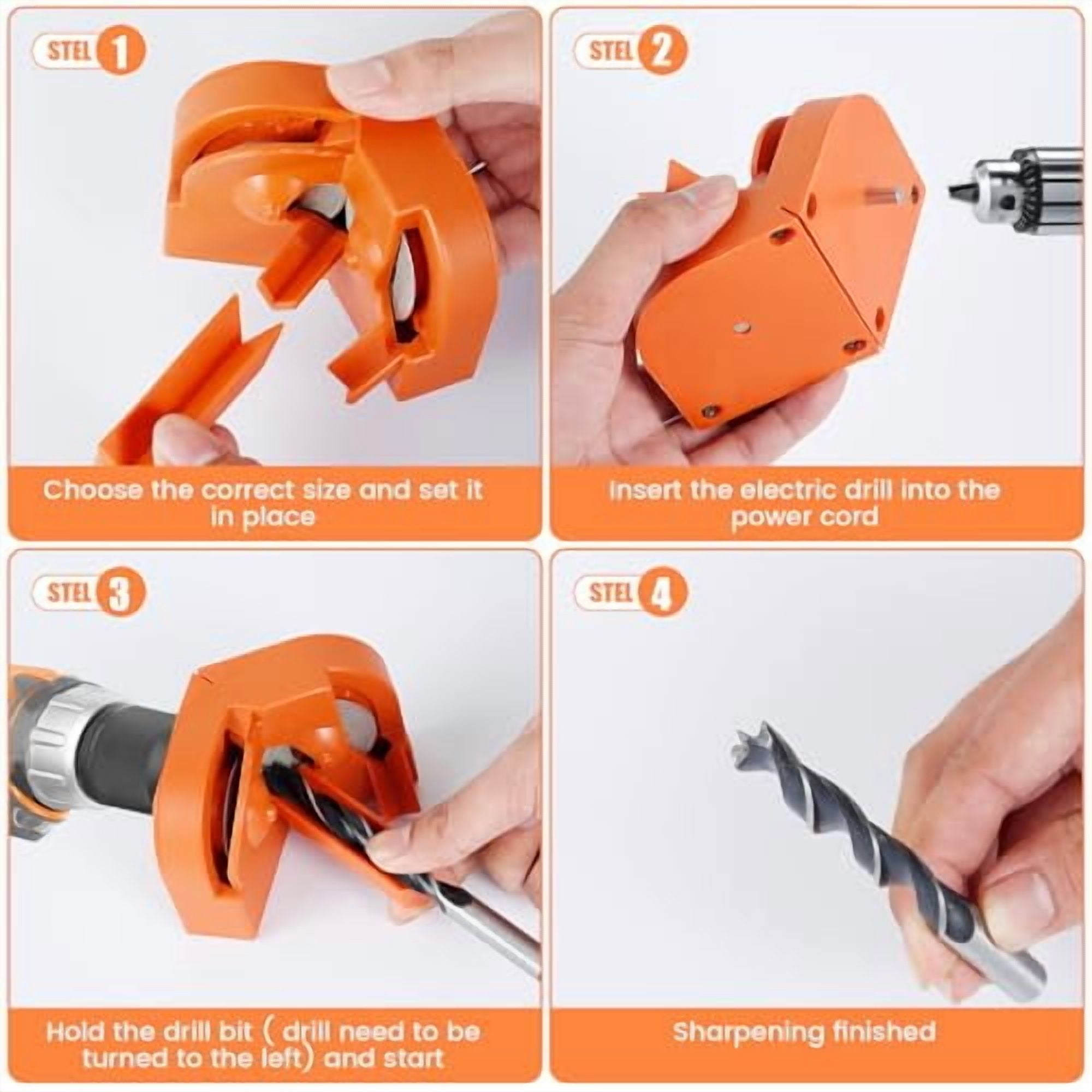 2Pcs Drill Bit Sharpener Multifunctional Drill Bit Sharpener for All ...