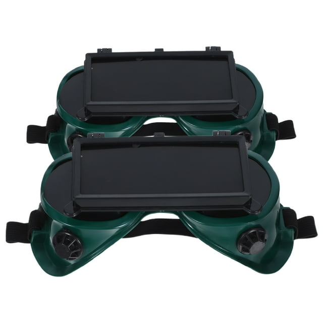 2pcs Dual Flip Welding Safety Glasses Auto Darkening Protective Eyewear For Men With Antifog