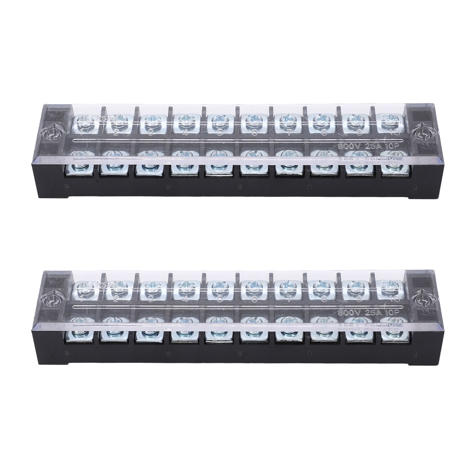 2Pcs Dual Row Screw Terminal Strip Fixed High Current Terminal Blocks ...