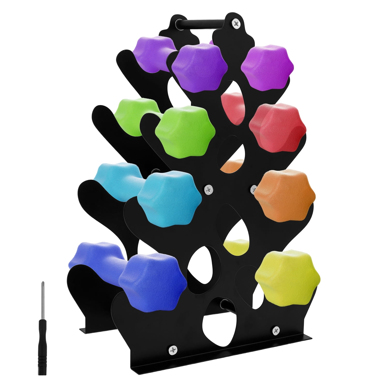 2Pcs Dumbbell Rack Sturdy Metal Compact Dumbbell Stand Space Saving ...