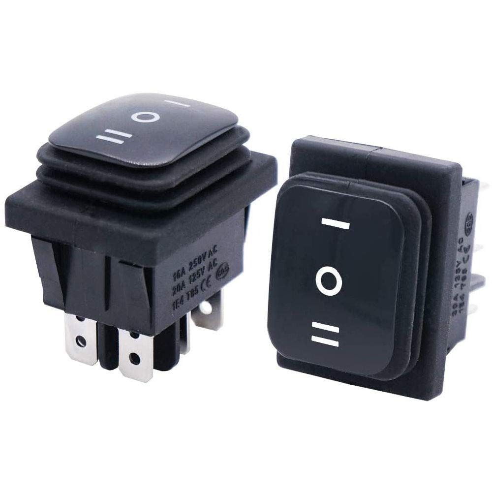 2Pcs Durable ON/Off/ON Black Boat Or Car 6 Pins 3 Position Rocker ...