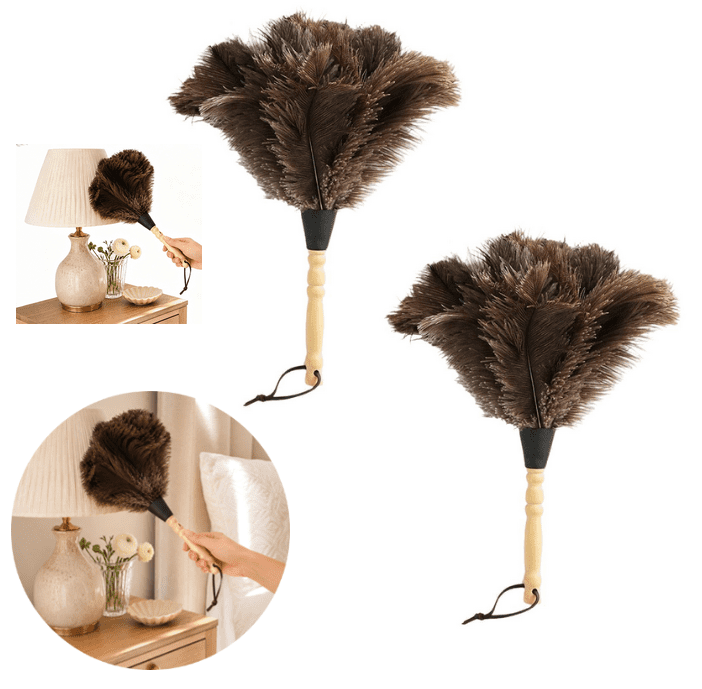 2Pcs Duster Ostrich, Ostrich Duster, Attracts Dust Particles Duster ...