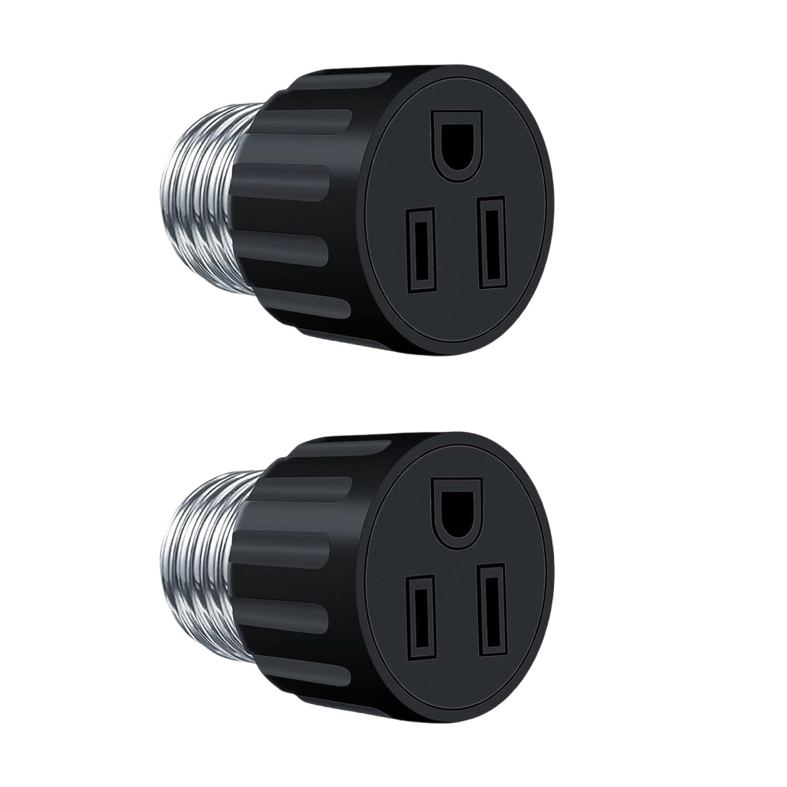 2Pcs E26 Outlet Converter 3 Prong Light Socket To Plug Adapter Travel ...
