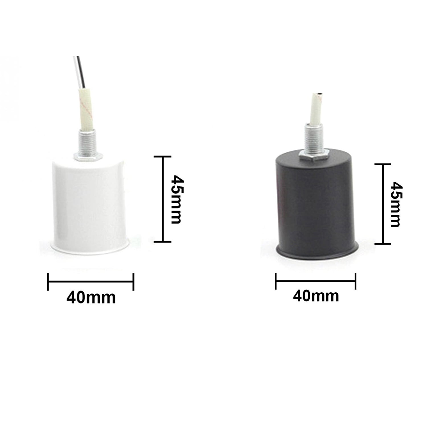 2Pcs E27 Ceramic Screw Base Round Led Light Bulb Lamp Socket Holder ...