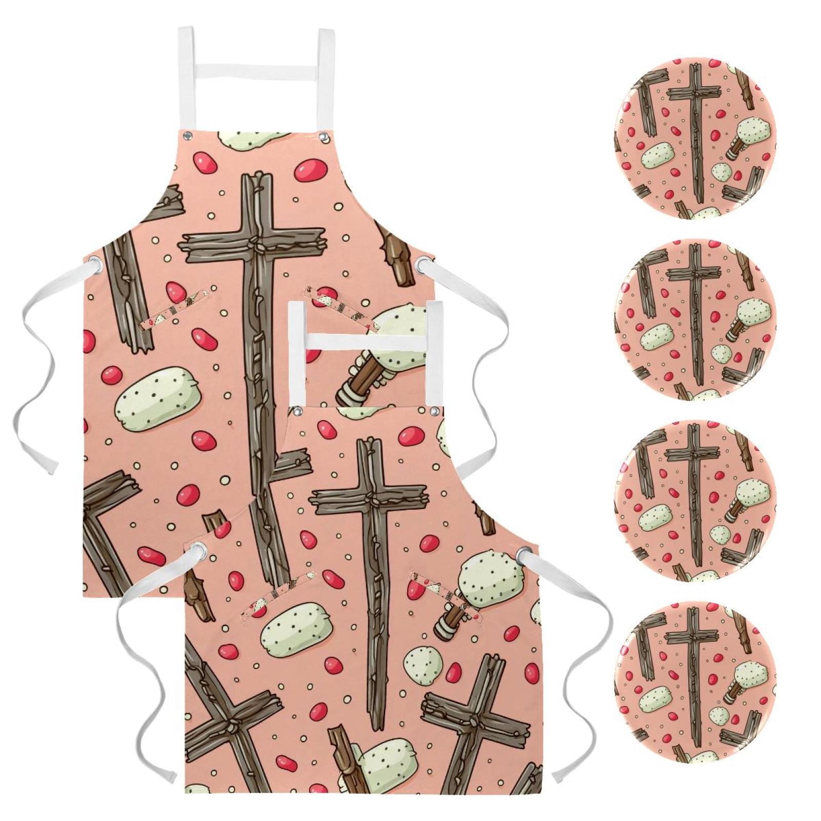 2Pcs Easter Art Cross Versatile Aprons Set - Kitchen, Baking,Cooking ...
