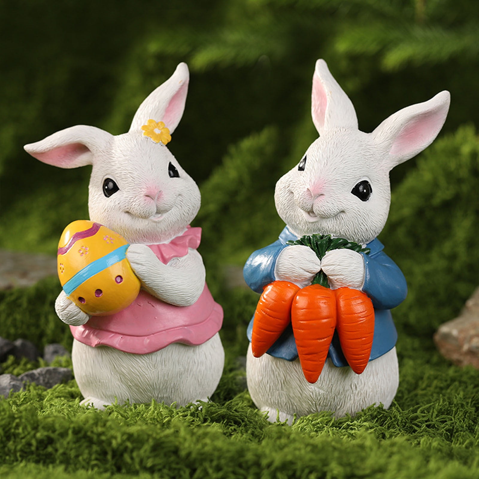2Pcs Easter Cute Bunny Ornament under $5! Kadlawus Resin Easter Bunny ...