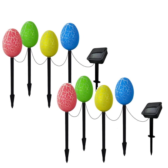 2Pcs Easter Decorations Outdoor Solar Easter Egg Courtyard Decoration ...