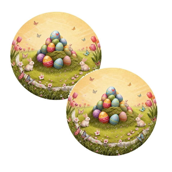 2Pcs Easter Decorations Soft Shaggy Area Rug Floor Carpet For Living ...