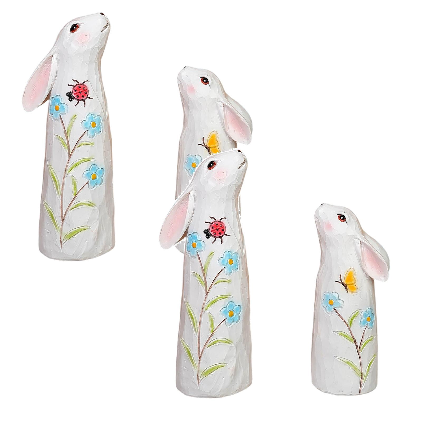 2Pcs Easter Decorations Whimsical Easter Wooden Owl And Bunny Desk ...