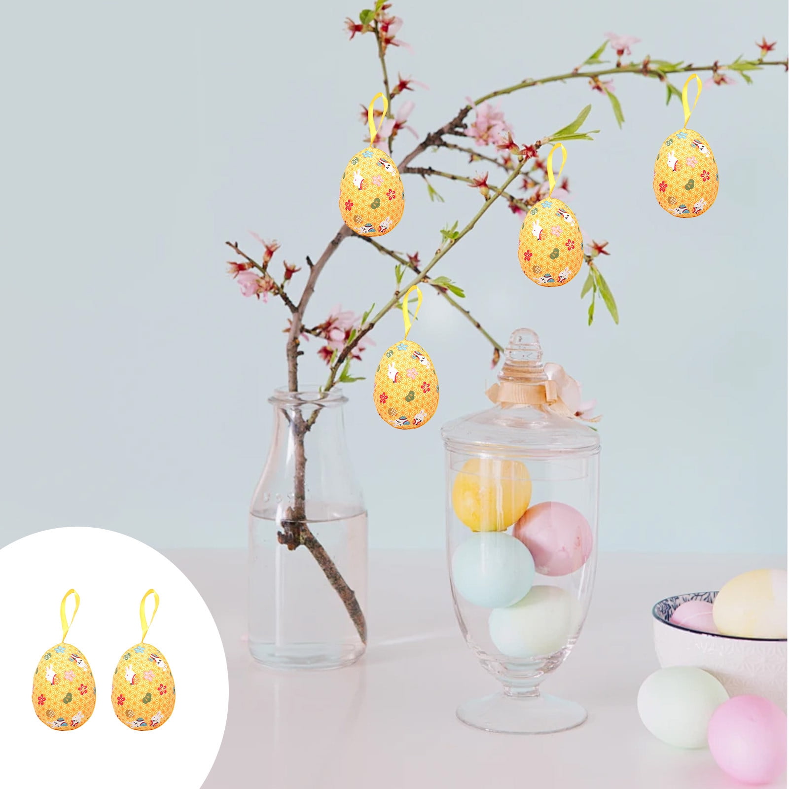 2Pcs Easter Eggs Hanging Ornaments, Easter Hanging Eggs, Easter ...