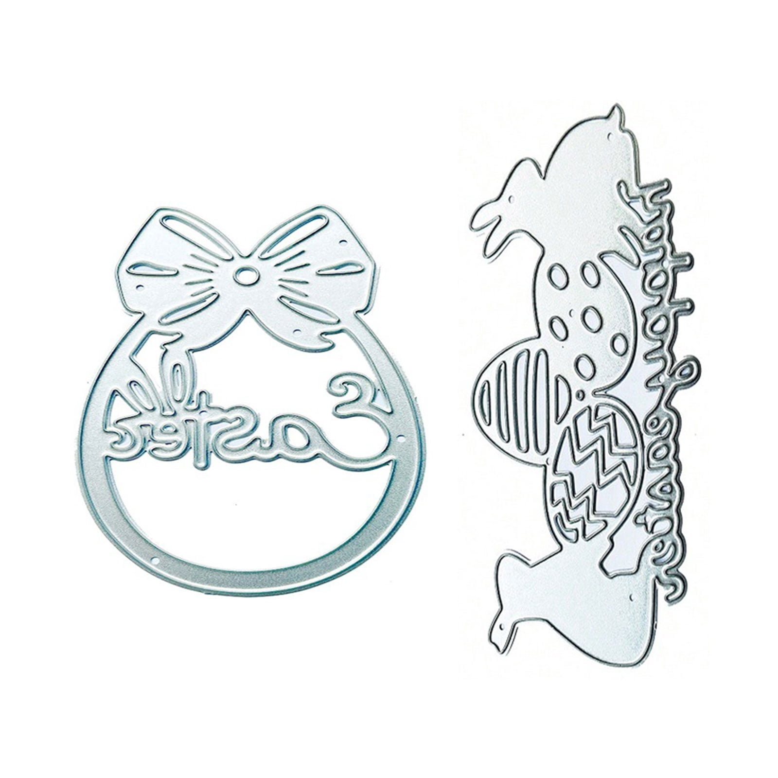2Pcs Easter Hare Eggs Carbon Steel Die Cut Stencils Scrapbooking ...