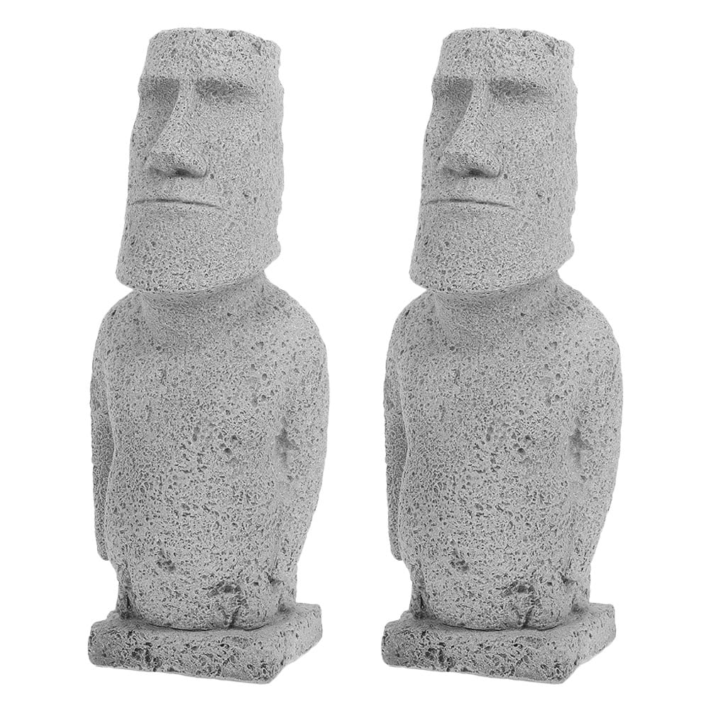 SASABAXI Moai Statue Sandstone Grey Easter Home Decoration 2Set 2.8X1.2X0.8In - Walmart.com