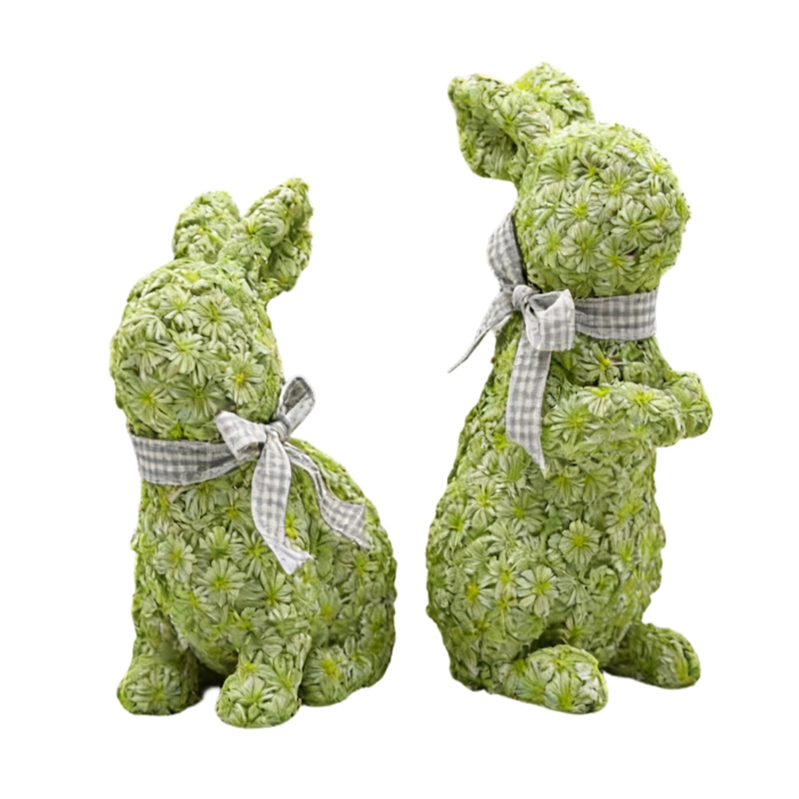 2Pcs Easter Resin Bunny Table Decorations, Cute Rabbit Desk Figurines ...