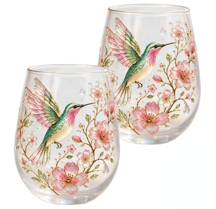 2Pcs Edition 2026 Garden Morning Bliss Hummingbird Glass Tea Cup ...