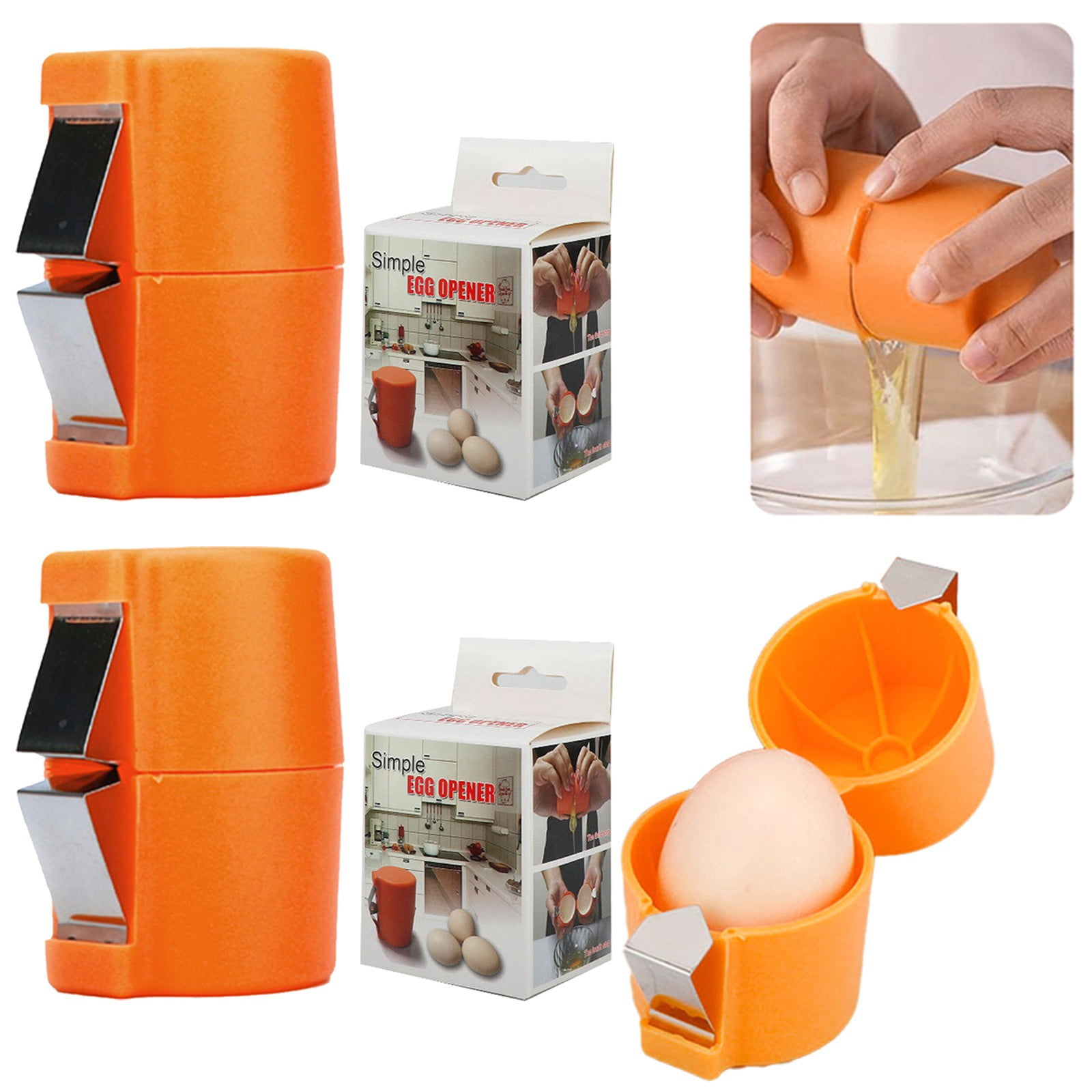 2Pcs Egg Shell Opener, 2025 New Egg Cracker Tool for Raw Eggs, Hard ...