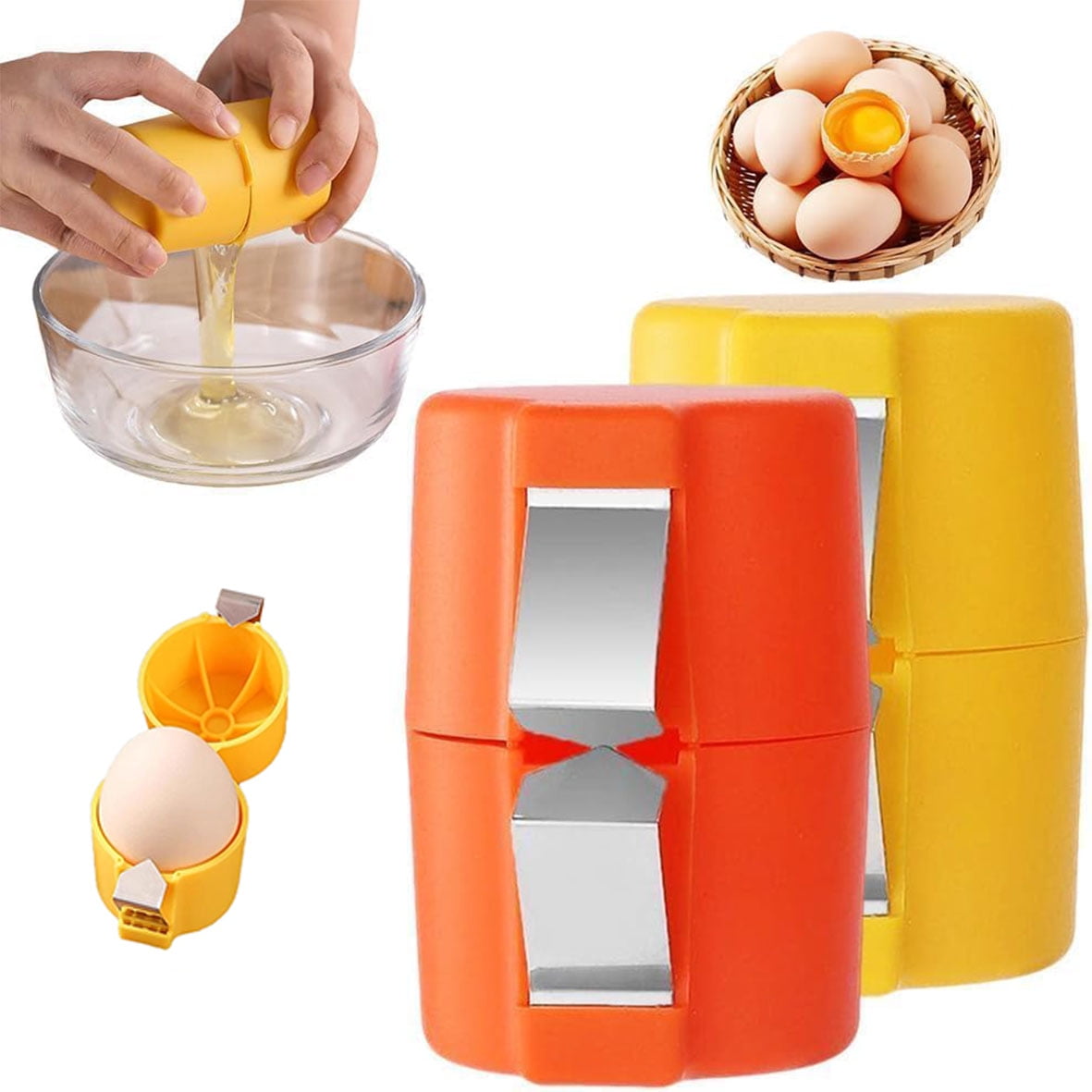 2Pcs Egg Shell Opener, 2025 New Egg Cracker Tool for Raw Eggs, Hard ...