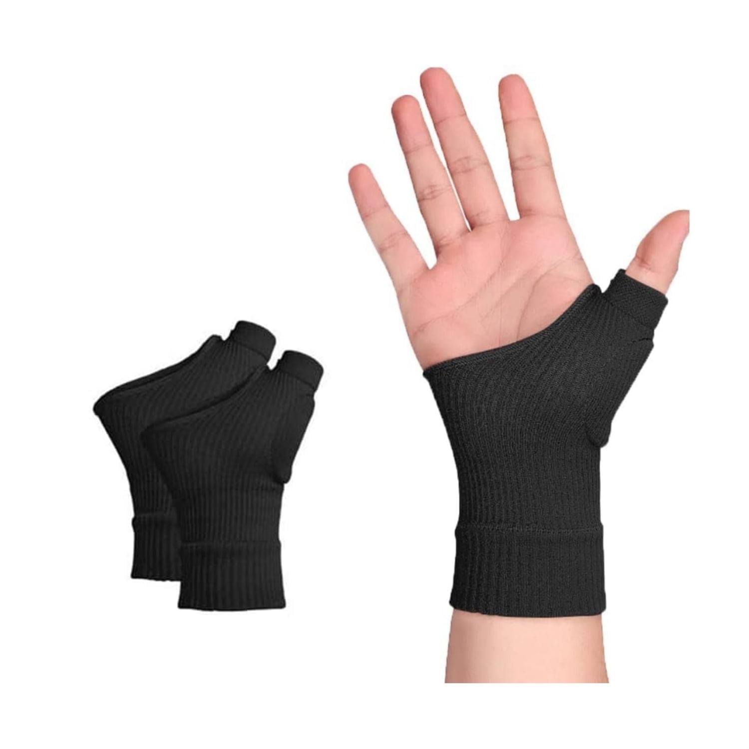 2Pcs Elastic Compression Sleeves Fingerless Glove,QZS Soft Elastic ...