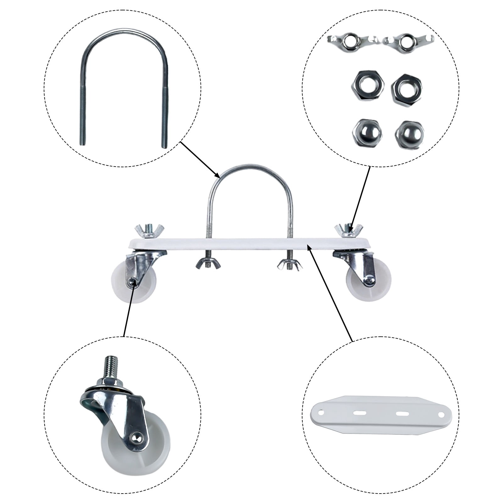 2Pcs Electric Heater Stand With 360° Rotating Wheels Mobile Pulley ...