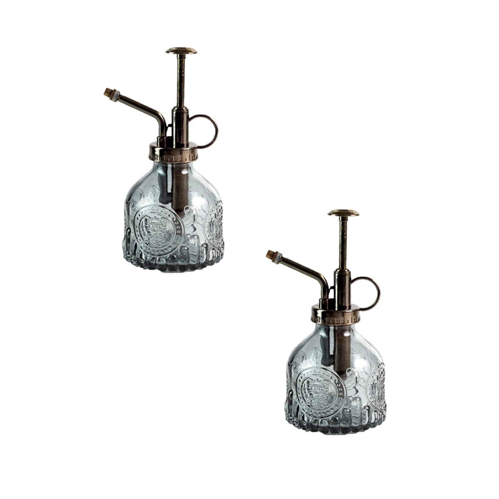 2Pcs Embossed Vintage Glass Watering Can Gardener Sprinkler Sprayer ...