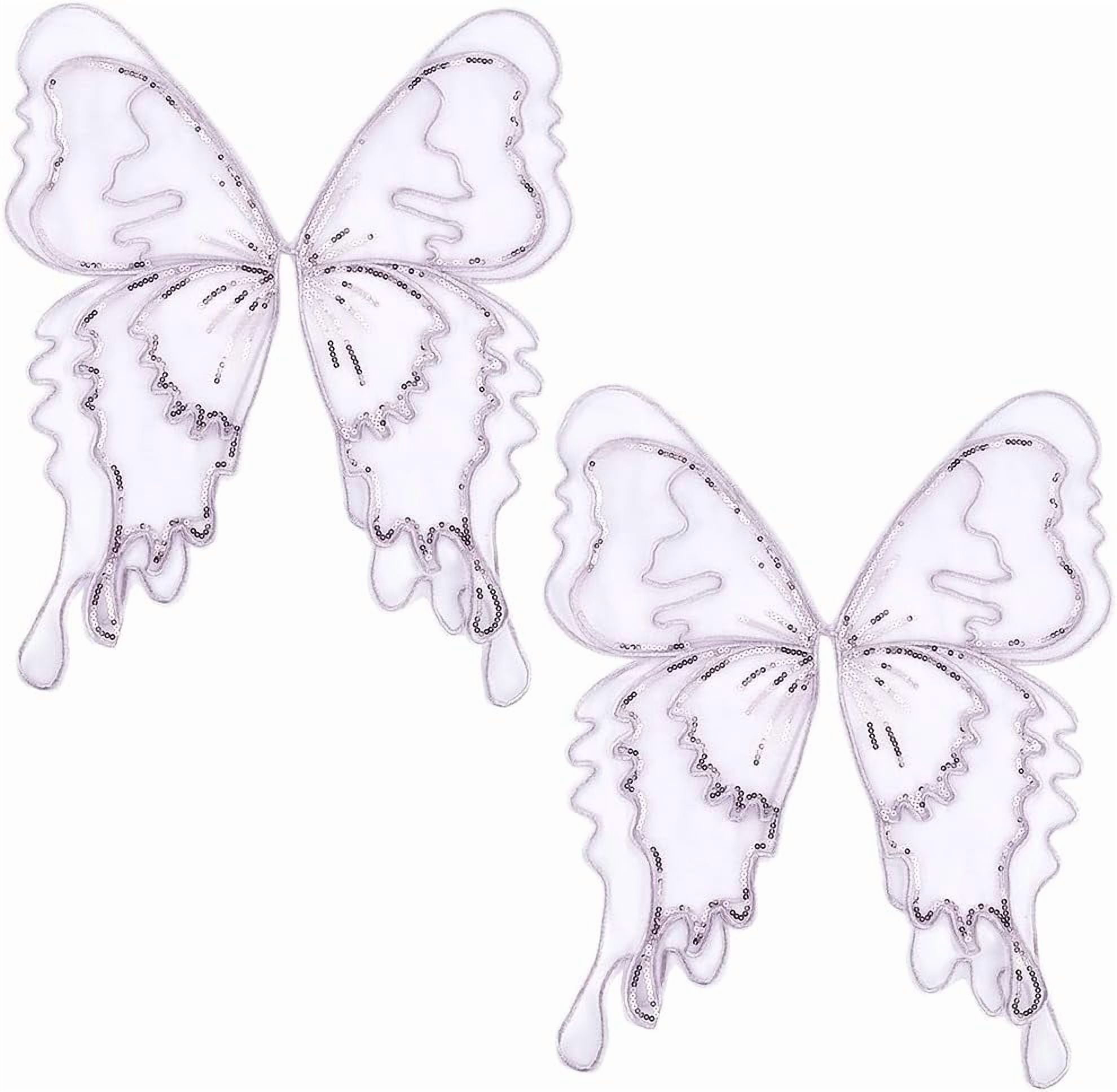 2Pcs Embroidered Butterfly Patches Sew on Purple Embroidery Butterflies ...