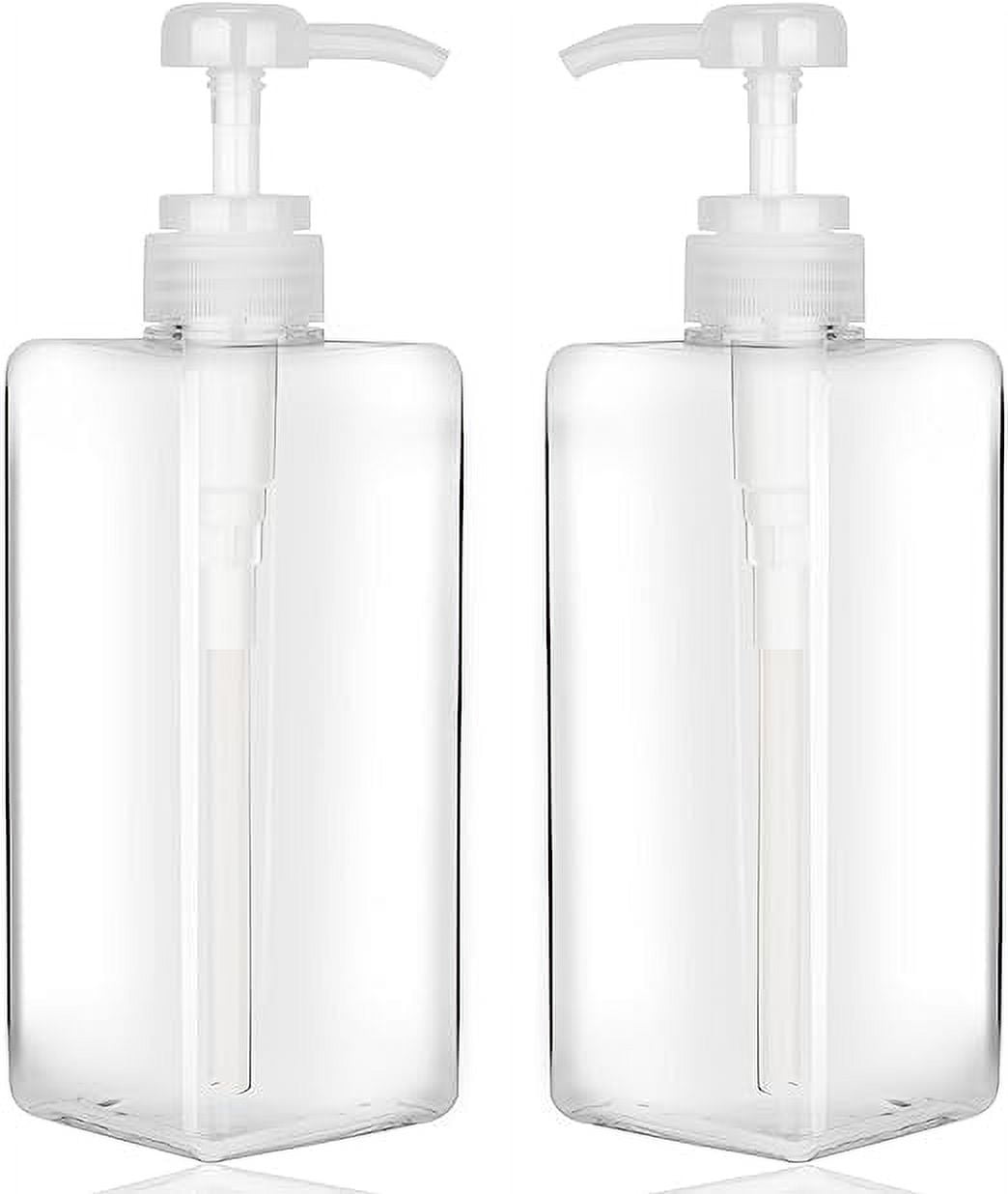 Eease 2Pcs Empty Shampoo Bottles, Refillable Soap Dispenser with Pump ...