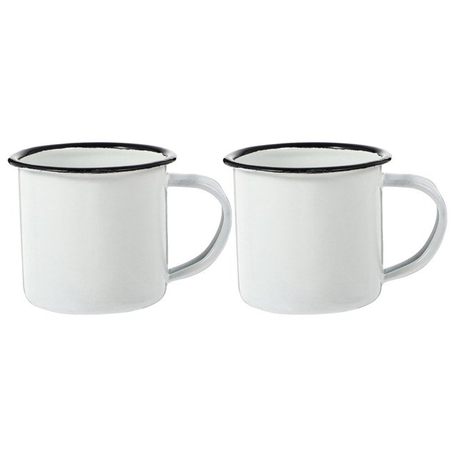2Pcs Enamel Cups Vintage Enamel Mugs Handheld Water Cups Exquisite ...