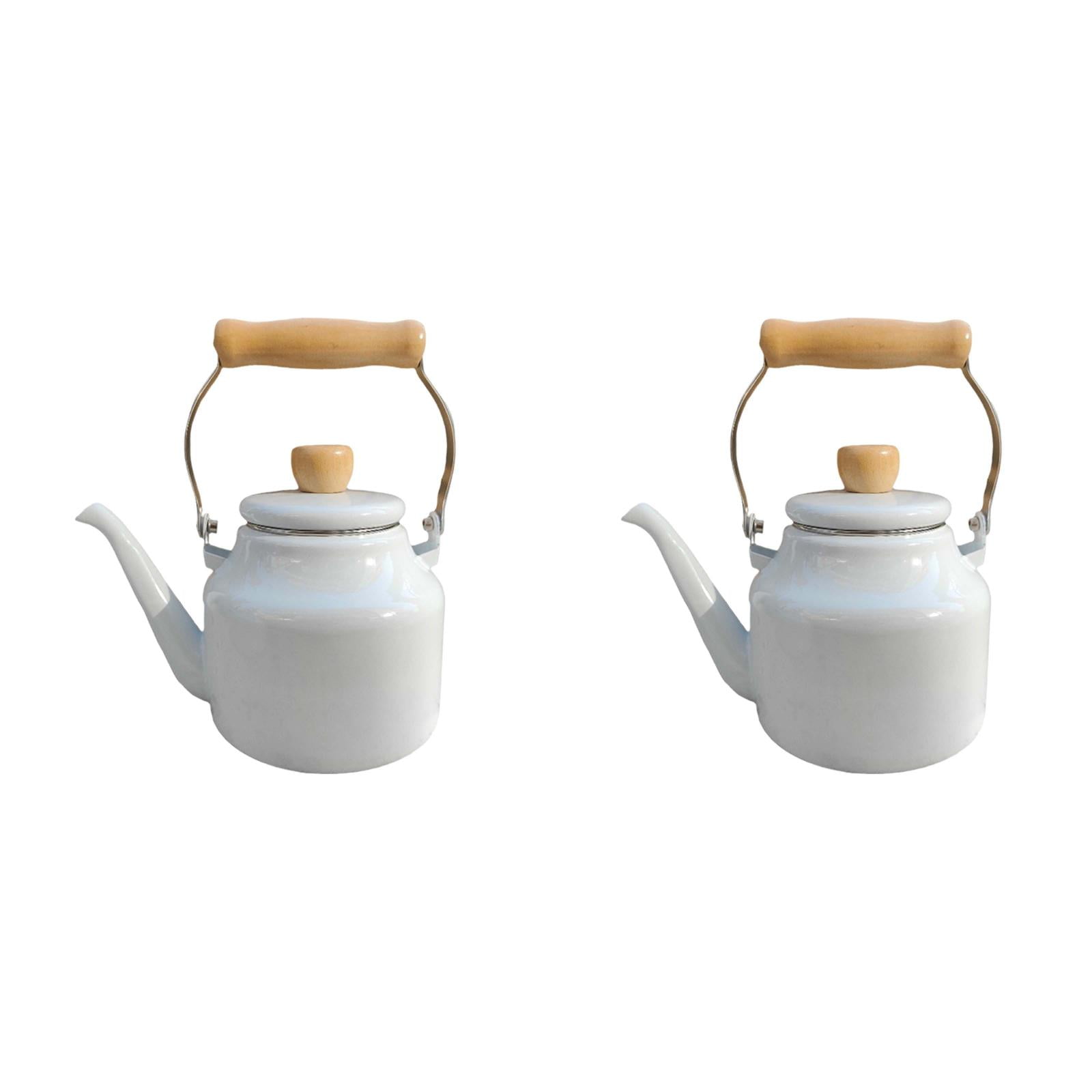 2Pcs Enamel Teapot For Household Use Heat Ceramic Stove Enclosed Stove ...