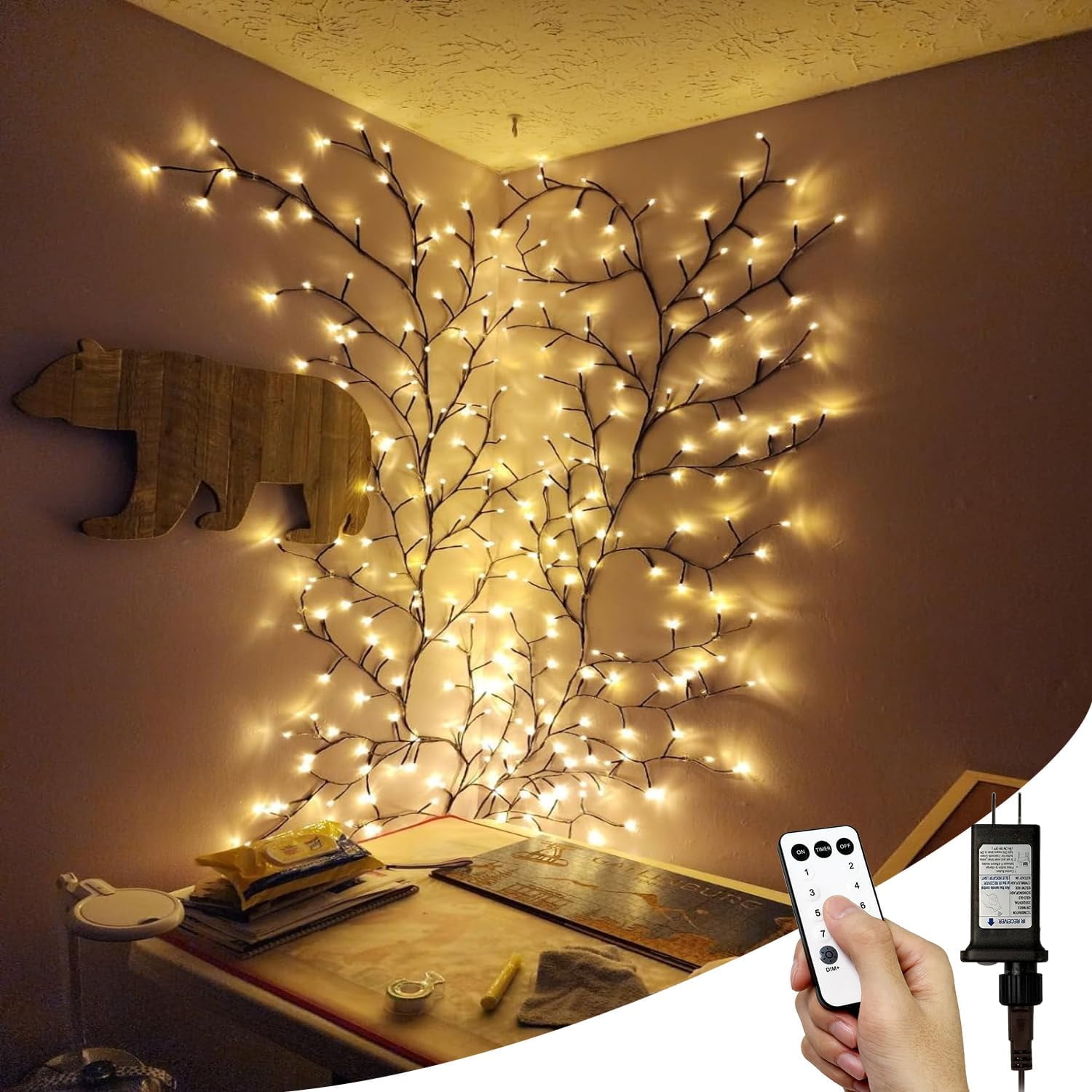 2Pcs Enchanted Willow Vine Lights with Remote, Christmas Swags ...