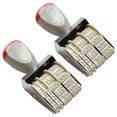 2Pcs English Date Roller Stamper Office Stamping Line Dater Rotating ...