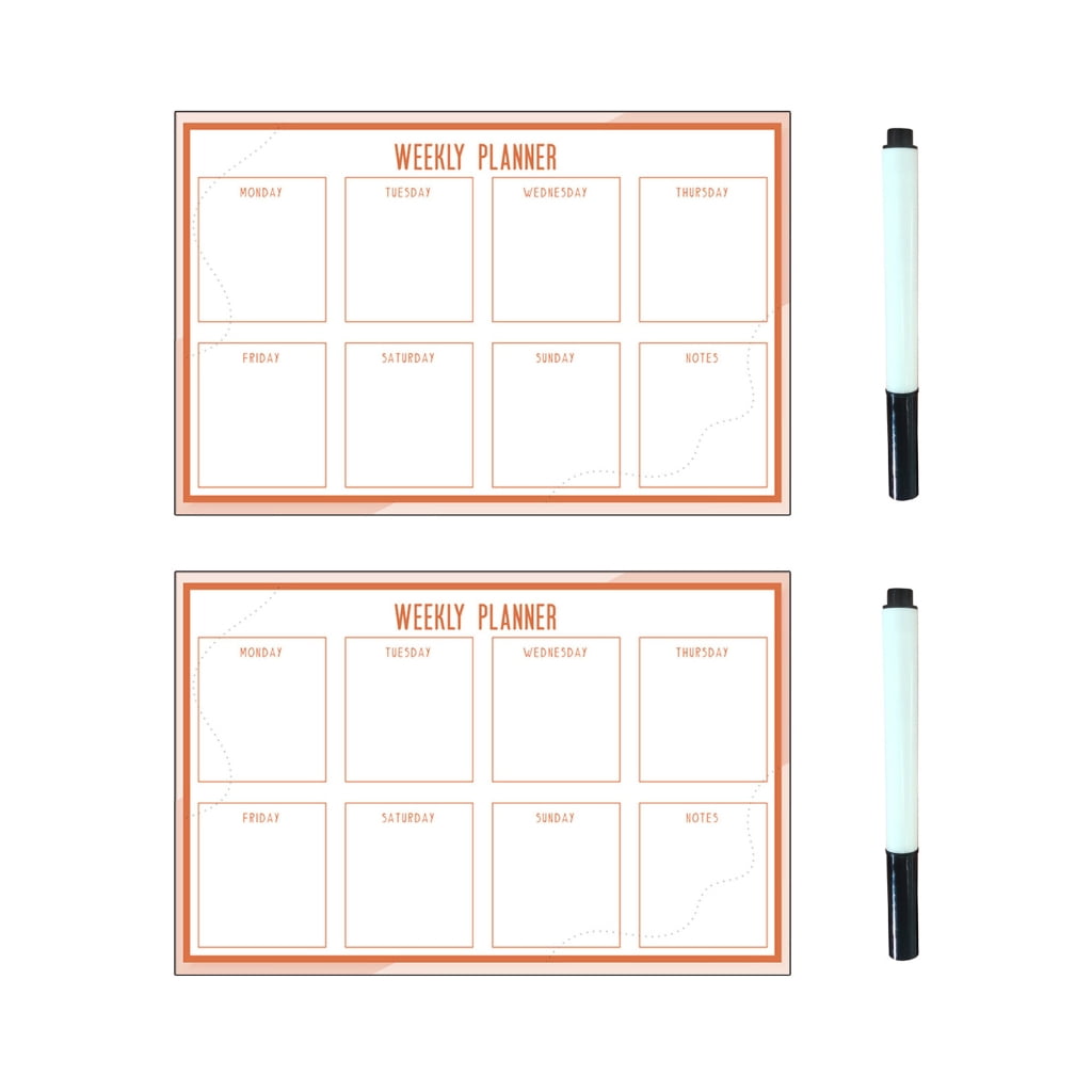 2Pcs Erasable PVC Whiteboard Sheet 11.81x15.7Inch Reusable Weekly ...