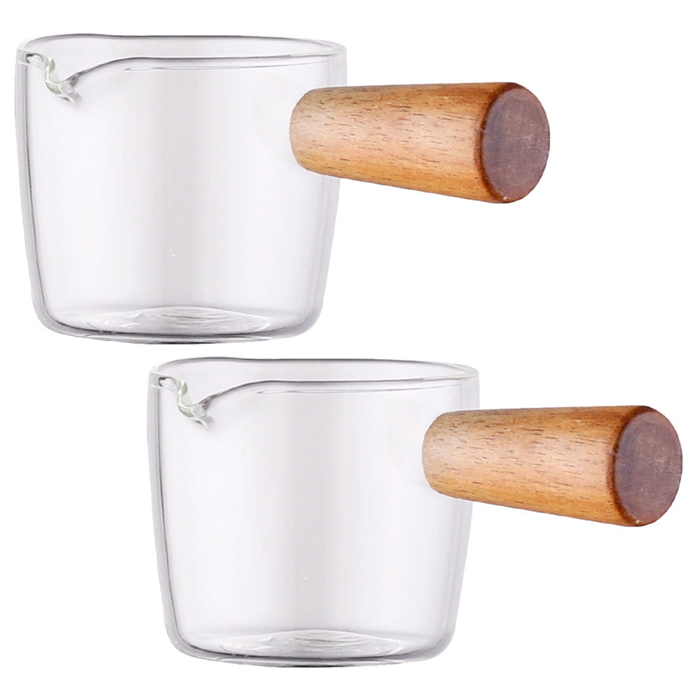 2Pcs Espresso Glass Carafe Shot Glass Small Milk Glass Pitcher for ...